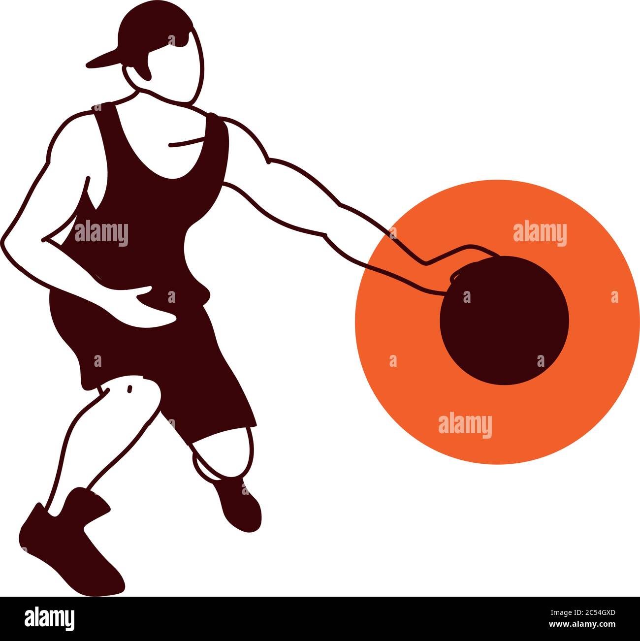 Player man with ball design, Basketball sport hobby competition and ...