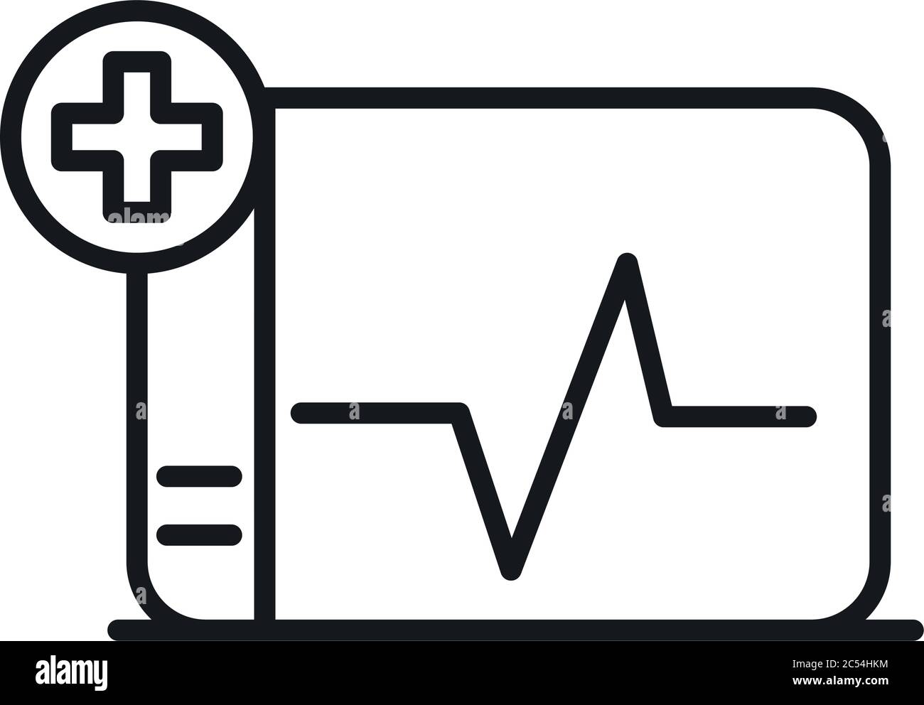 monitoring diagnostic healthcare medical and hospital pictogram line ...