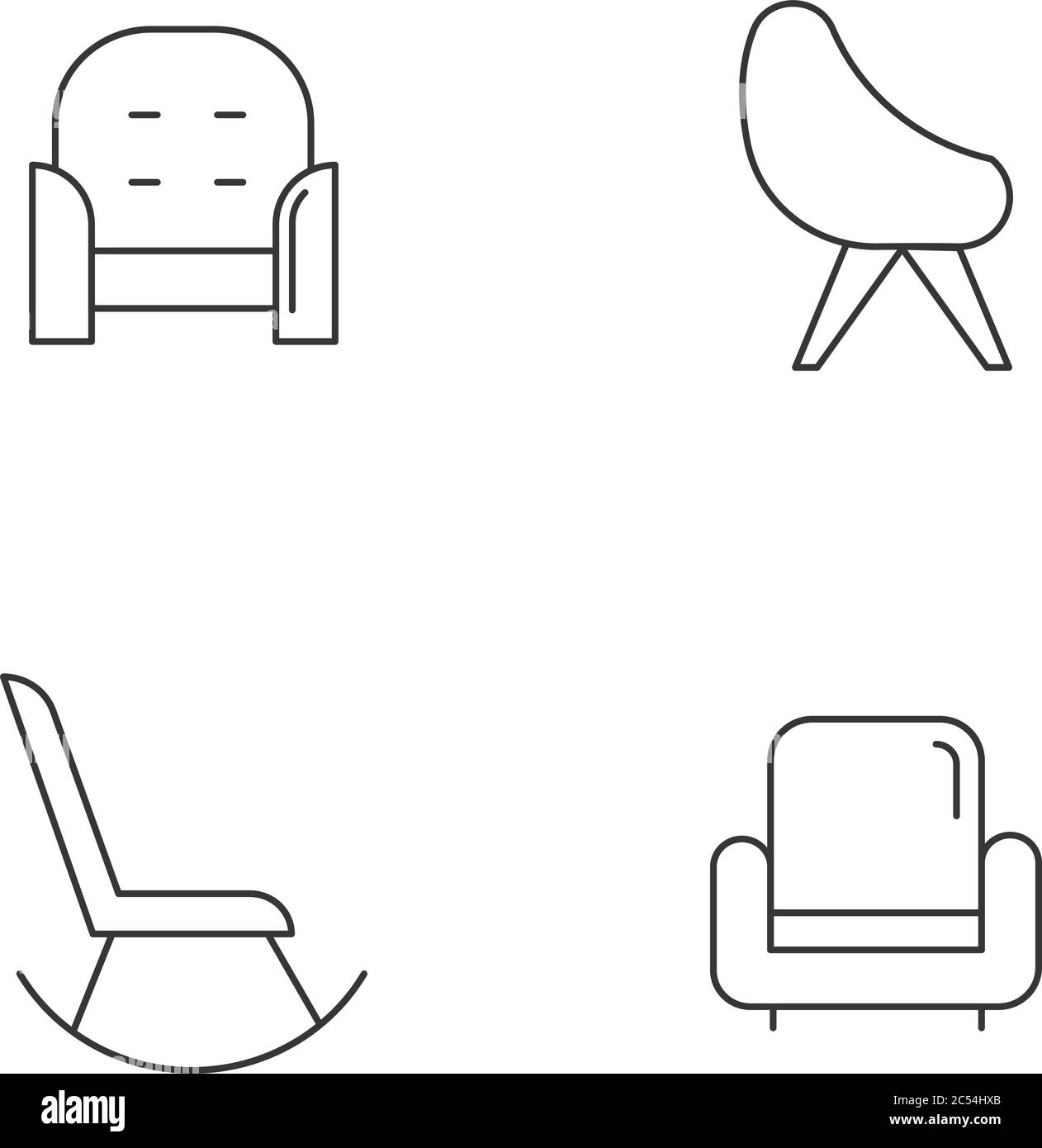 Chair variety linear icons set Stock Vector Image & Art - Alamy