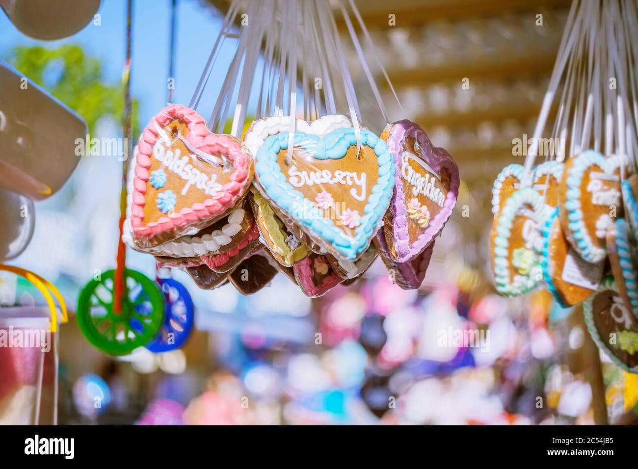 typical souvenir at the oktoberfest in munich - a gingerbread heart ...