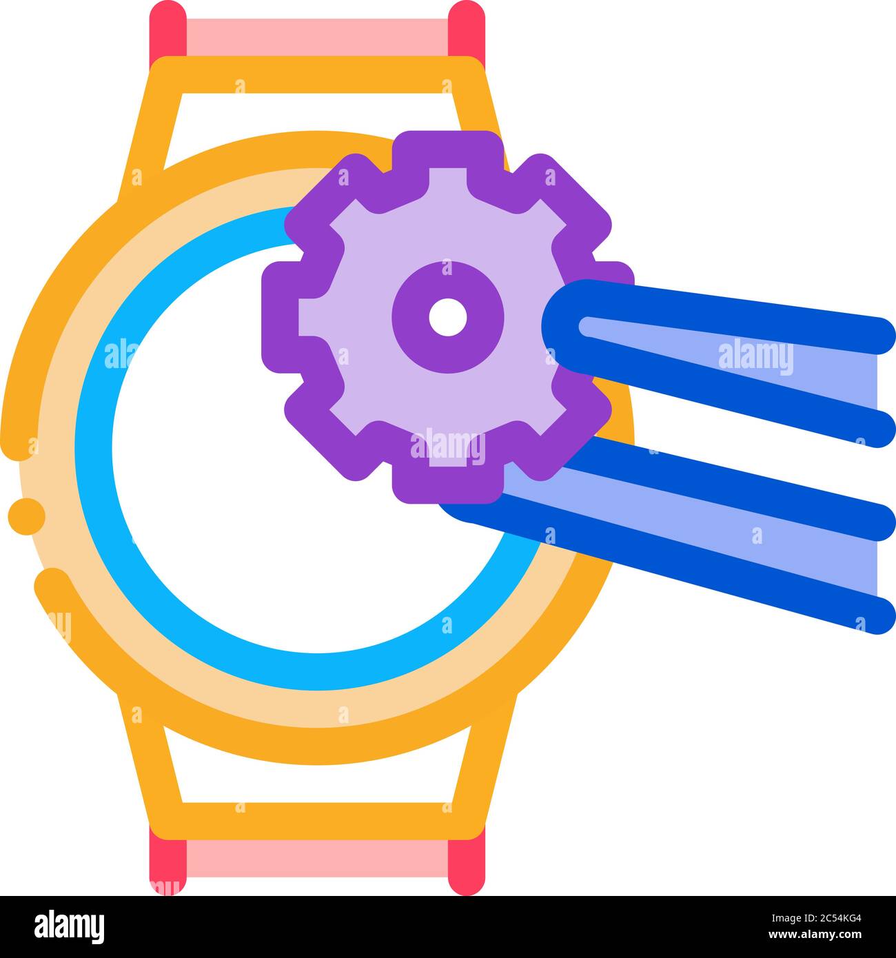 watch change gear icon vector outline illustration Stock Vector Image ...