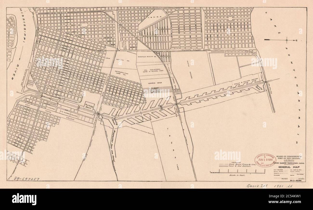 Inner Harbor Navigation Canal, general map Stock Photo - Alamy