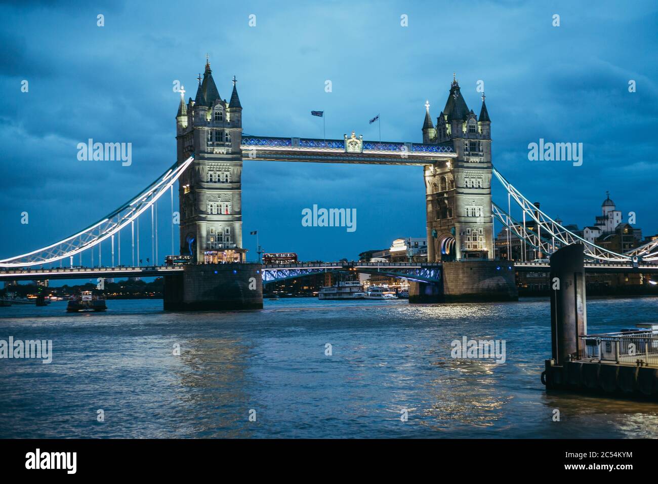 Tower Bridge in London, UK under the clouded sky Stock Photo - Alamy