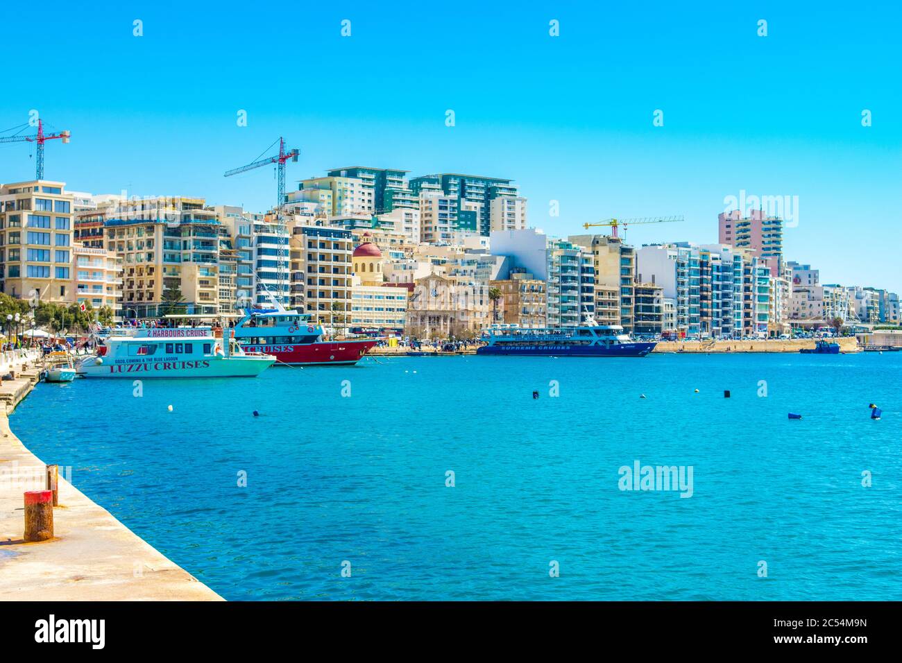 Sliema malta seafront promenade hi-res stock photography and images - Alamy
