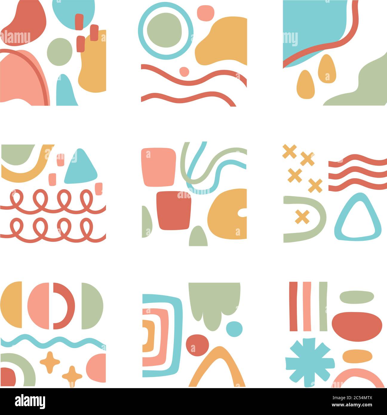 bundle of contemporary arts works set icons vector illustration design ...