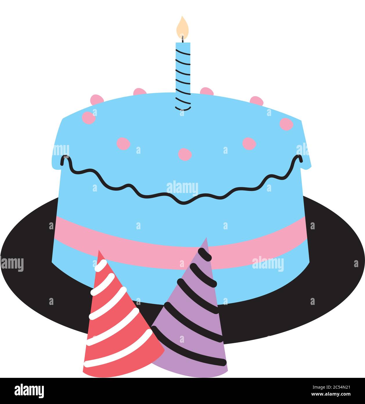 cake with hats design, Happy birthday card celebration decoration ...