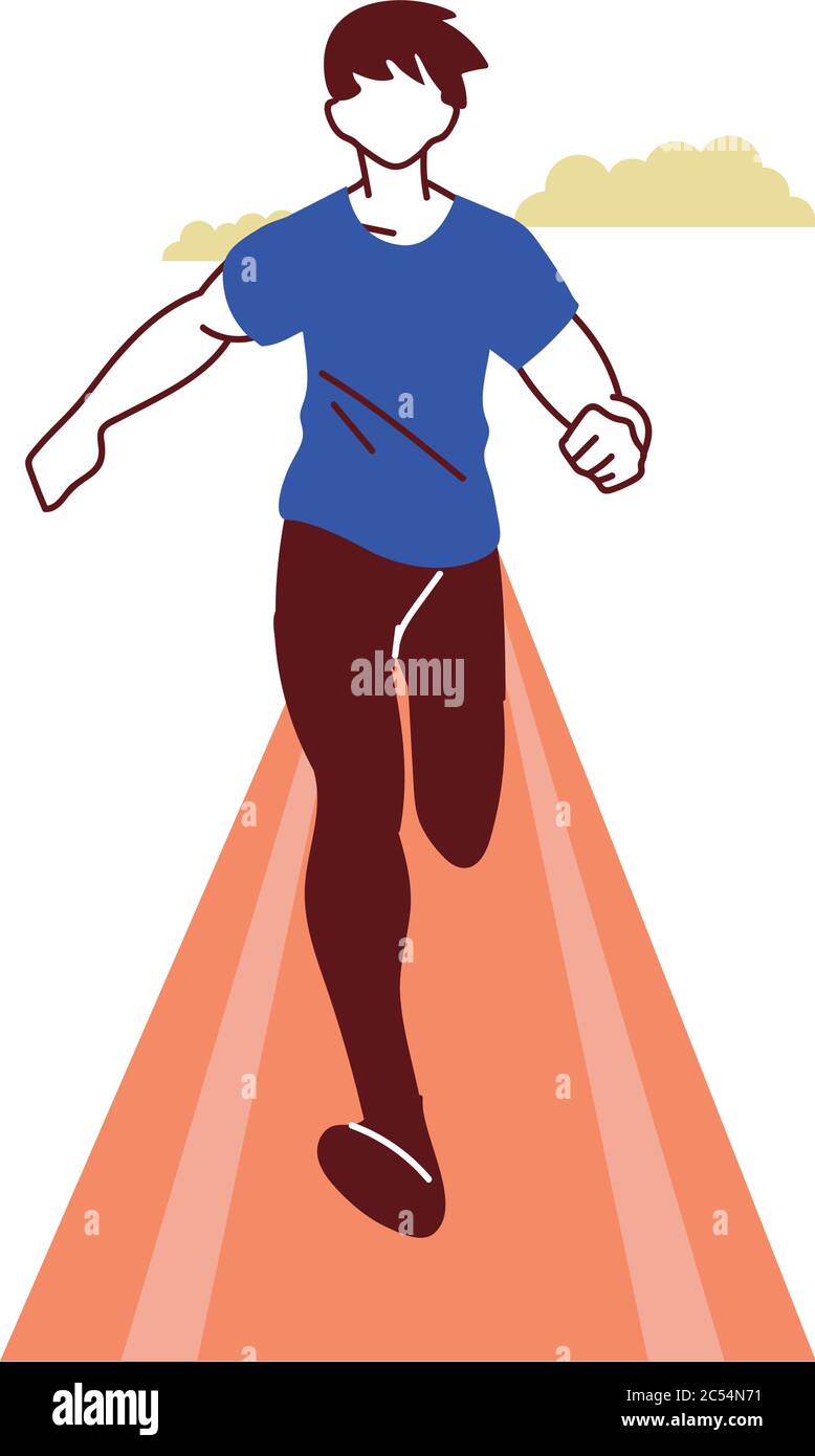 man avatar running on track design, Marathon athlete training and ...