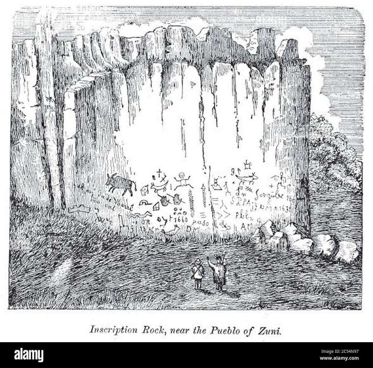 Inscription Rock near the Pueblo of Zuni Stock Photo - Alamy