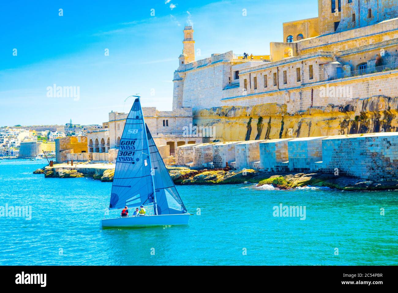 Birgu, Malta - 30 March 2019: Architectural details of the ...