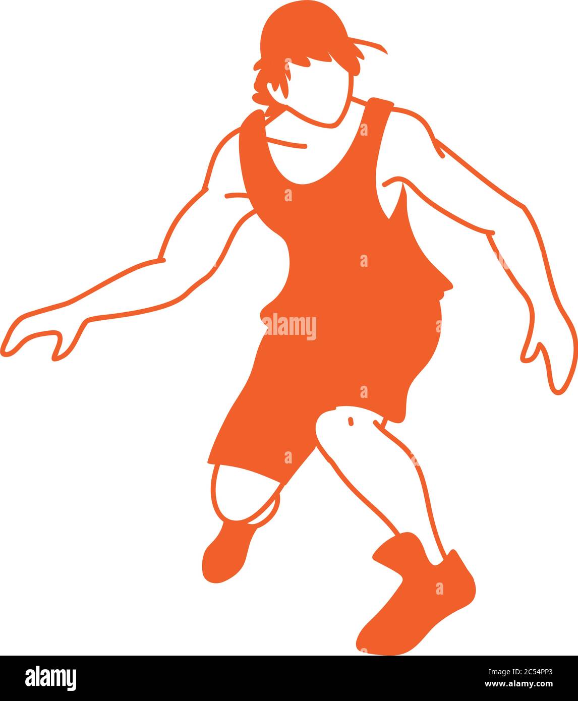 Player man with aerodynamic position design, Basketball sport hobby ...