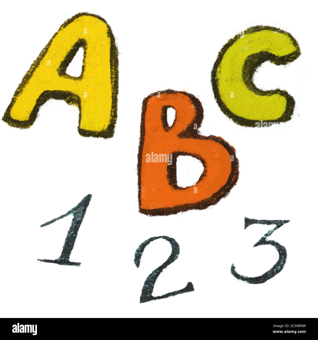 Pencil clipart with letters and numbers Stock Photo - Alamy