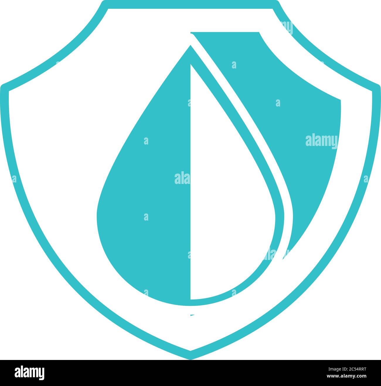 water drop shield protection nature liquid blue silhouette style icon ...