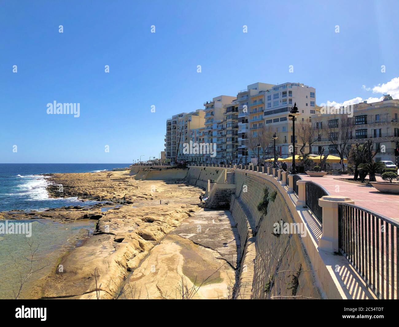 Waterfront in Sliema on a beautiful day Stock Photo - Alamy