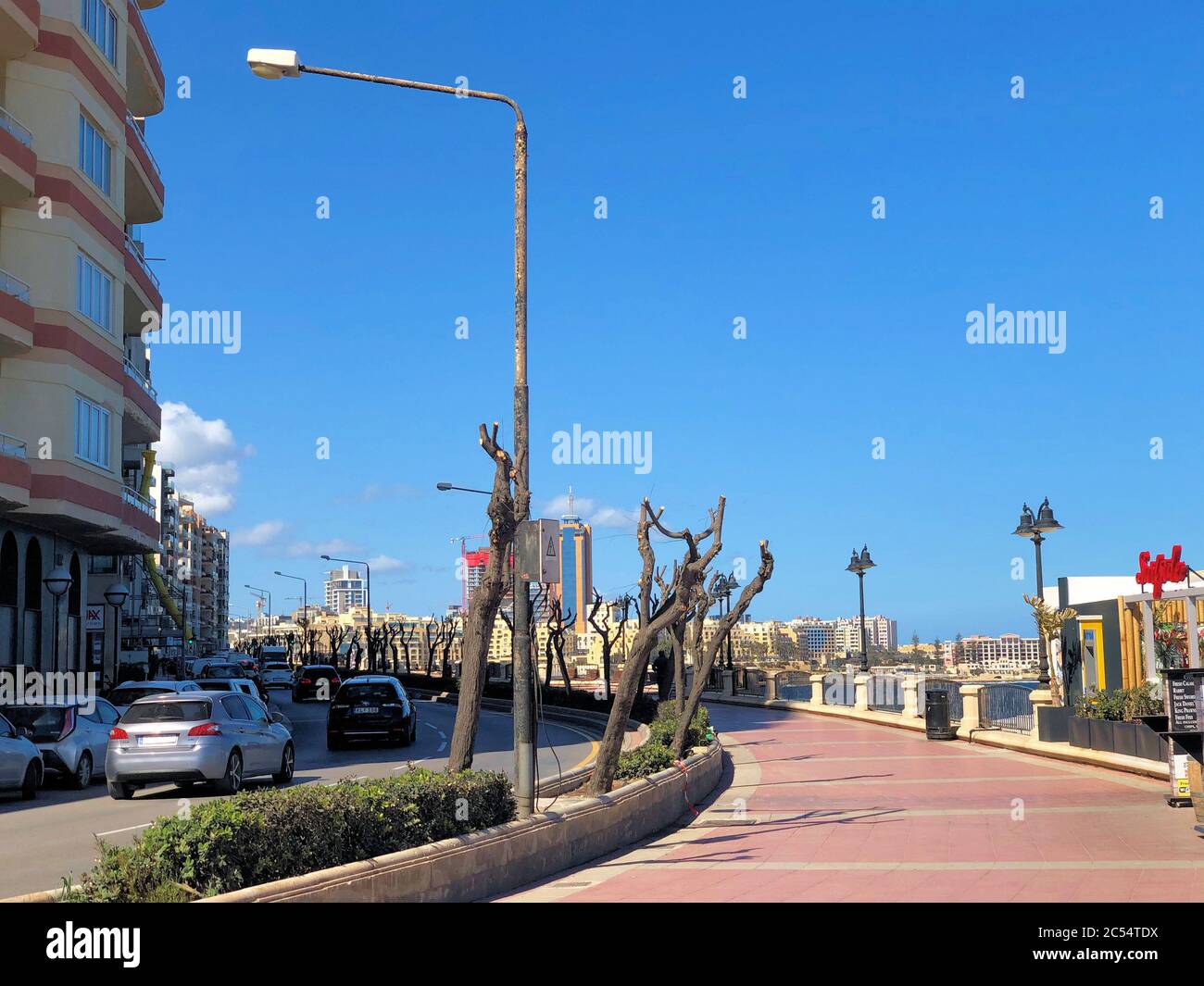 Waterfront in Sliema on a beautiful day Stock Photo - Alamy