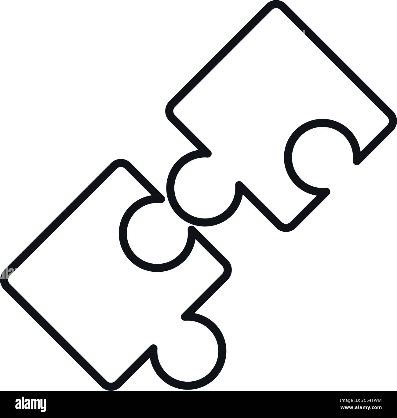 puzzles piece teamwork idea line style icon vector illustration Stock ...