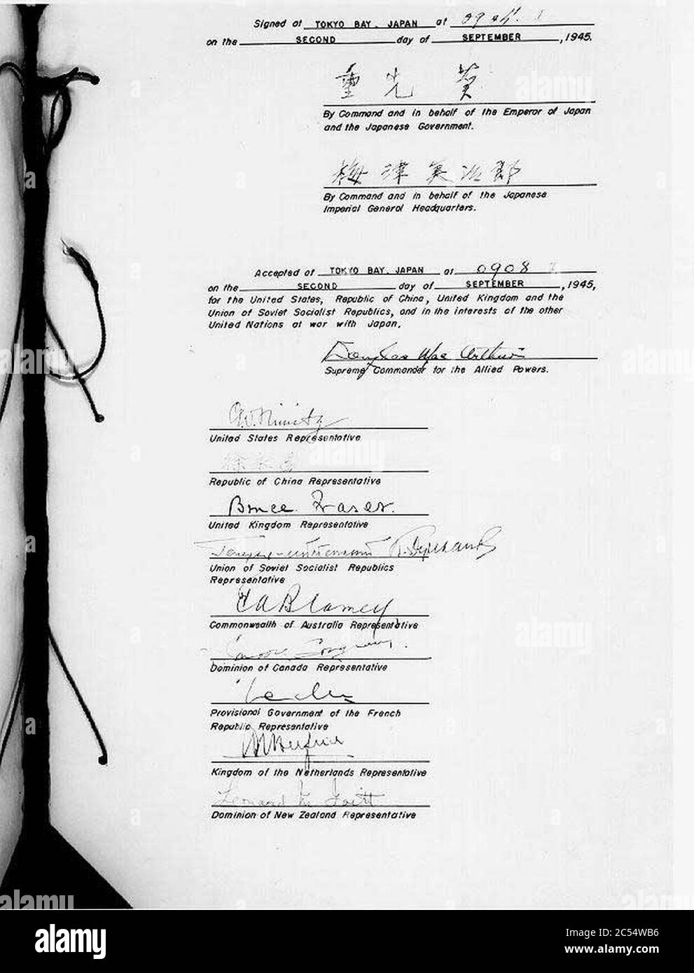 Instrument of surrender Stock Photo - Alamy