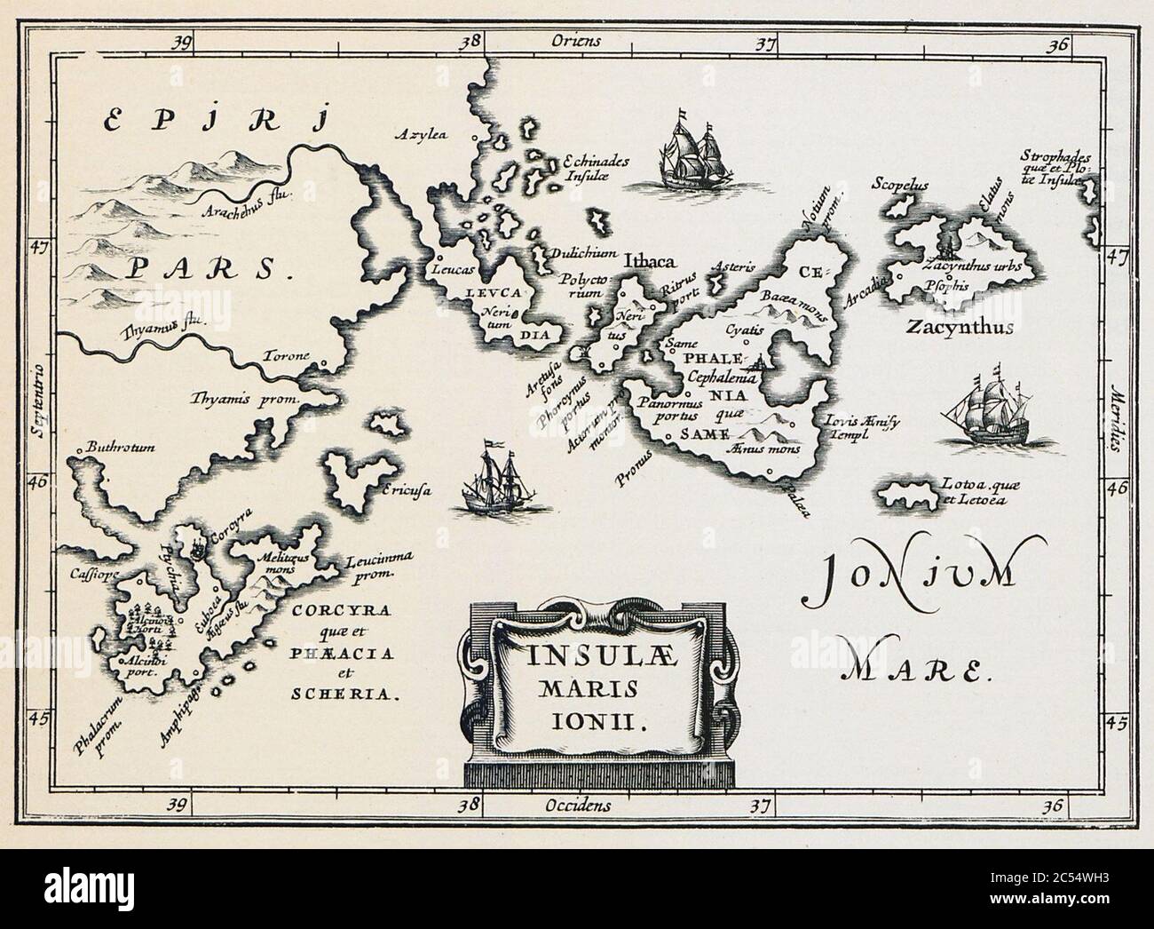 Insulae Maris Ionii - Laurenberg Johann - 1661 Stock Photo - Alamy