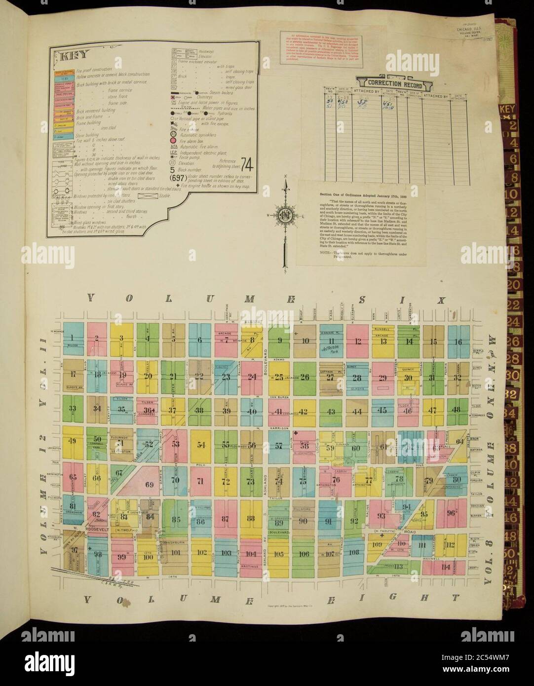 Insurance maps of Chicago, Illinois Stock Photo - Alamy