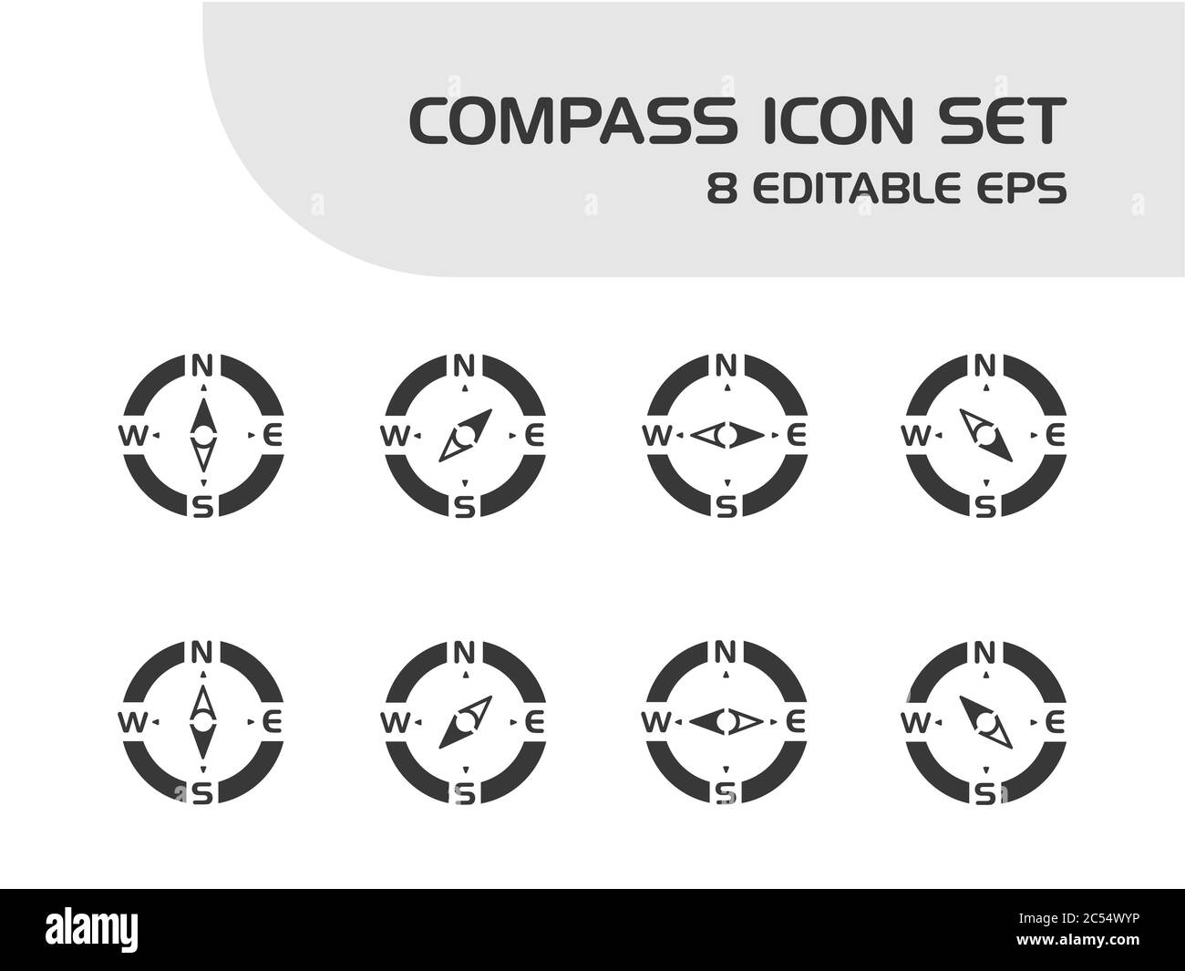 Compass. Isolated icon set. Weather and map vector illustration Stock ...