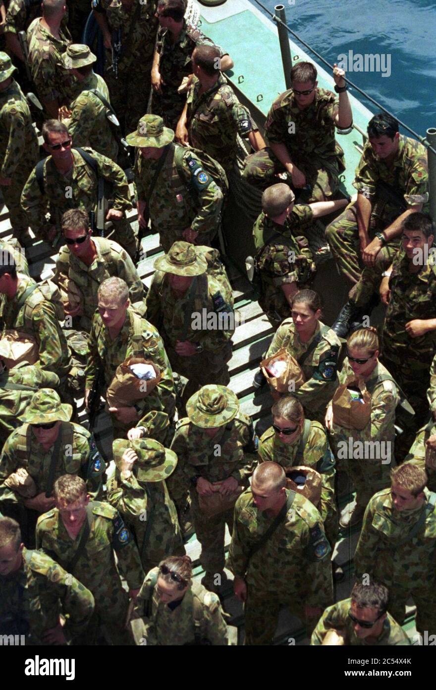 INTERFET troops landing craft Stock Photo - Alamy