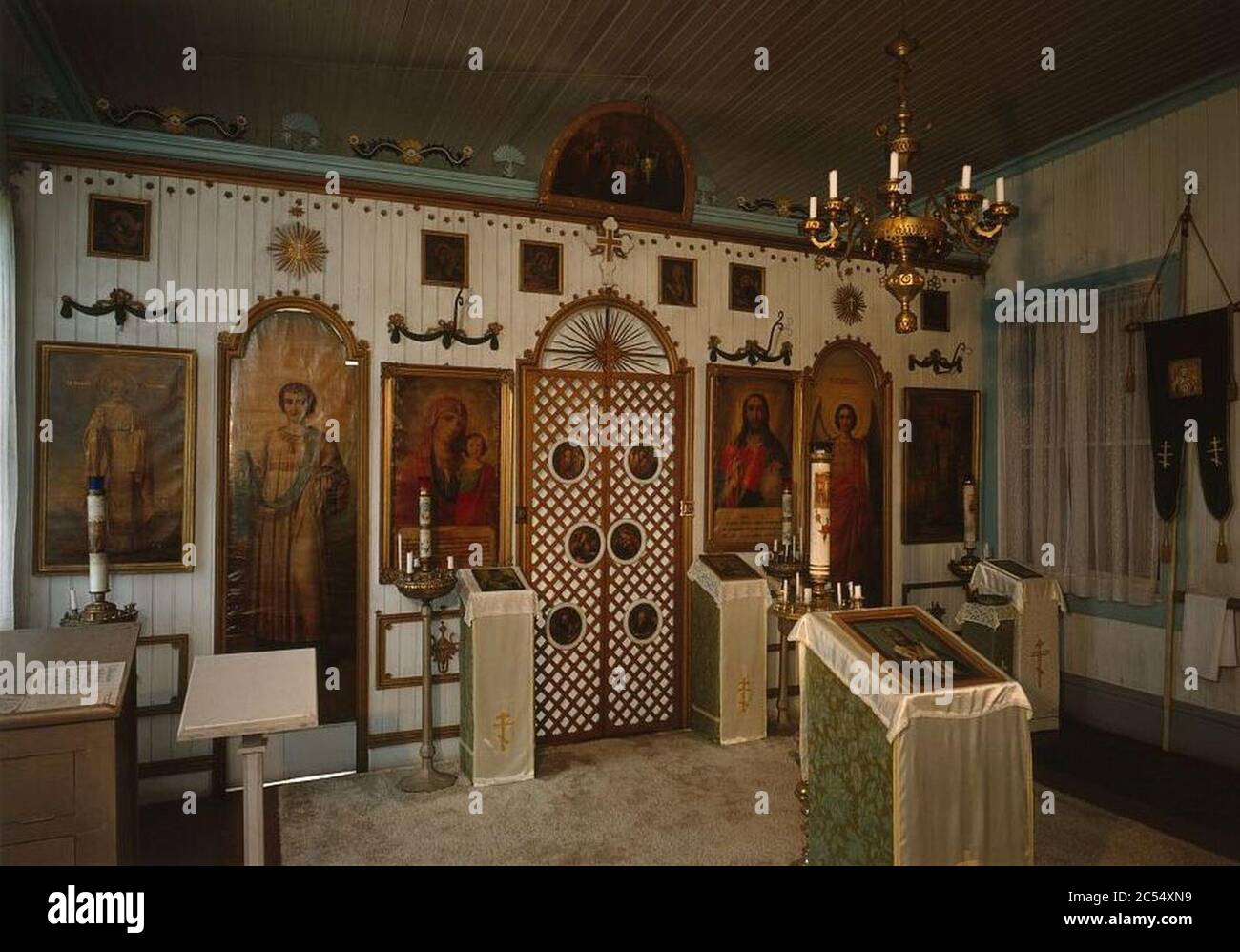 Interior Holy Ascension Russian Orthodox Church (Unalaska Stock Photo ...