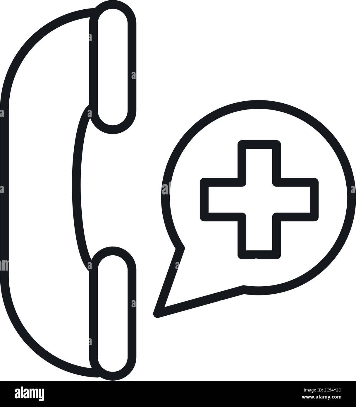 telephone support healthcare medical and hospital pictogram line style ...