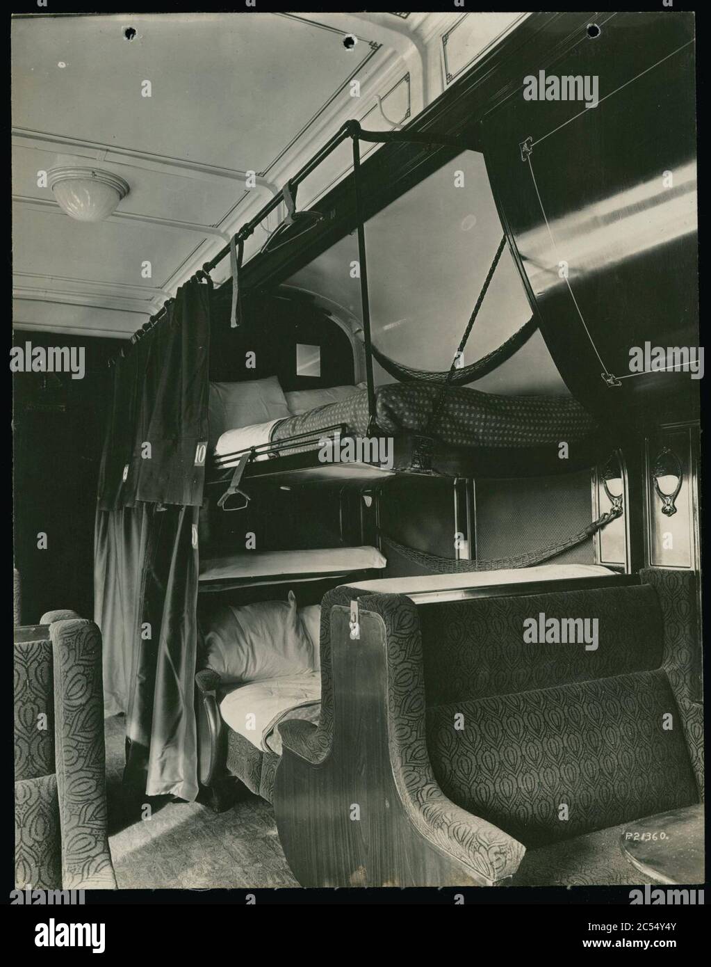 Interior of car with berths made down Stock Photo - Alamy