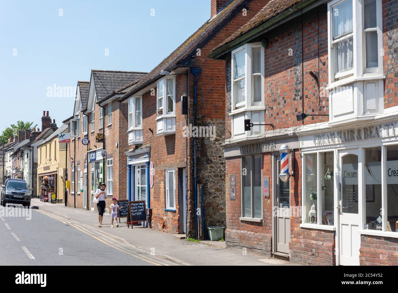 Shops on Lambourn High Street, Lambourn, Berkshire, England, United ...
