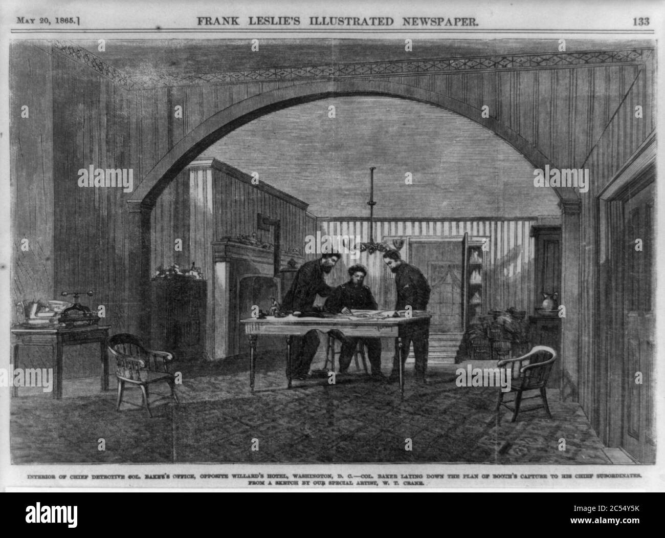 Interior of Chief Detective Col. Baker's office, opposite Willard's ...