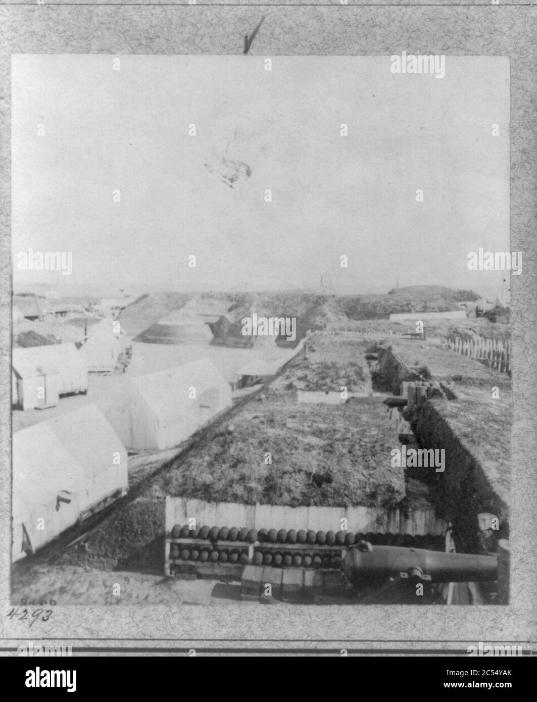 Interior of Fort Wagner in April, 1865. Charleston Harbor, S.C. Low ...