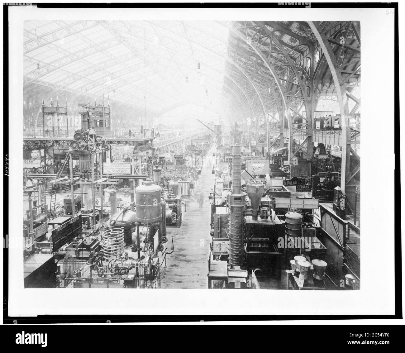 Interior of Gallery of Machines, showing machinery, Paris Exposition ...
