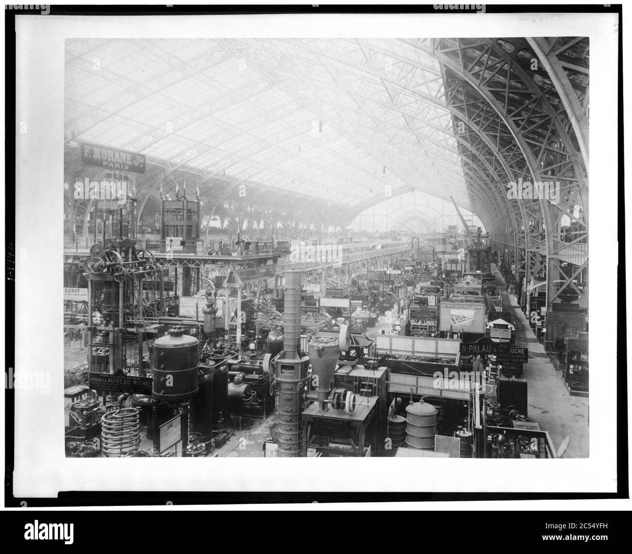 Interior of Gallery of Machines, showing machinery, Paris Exposition ...