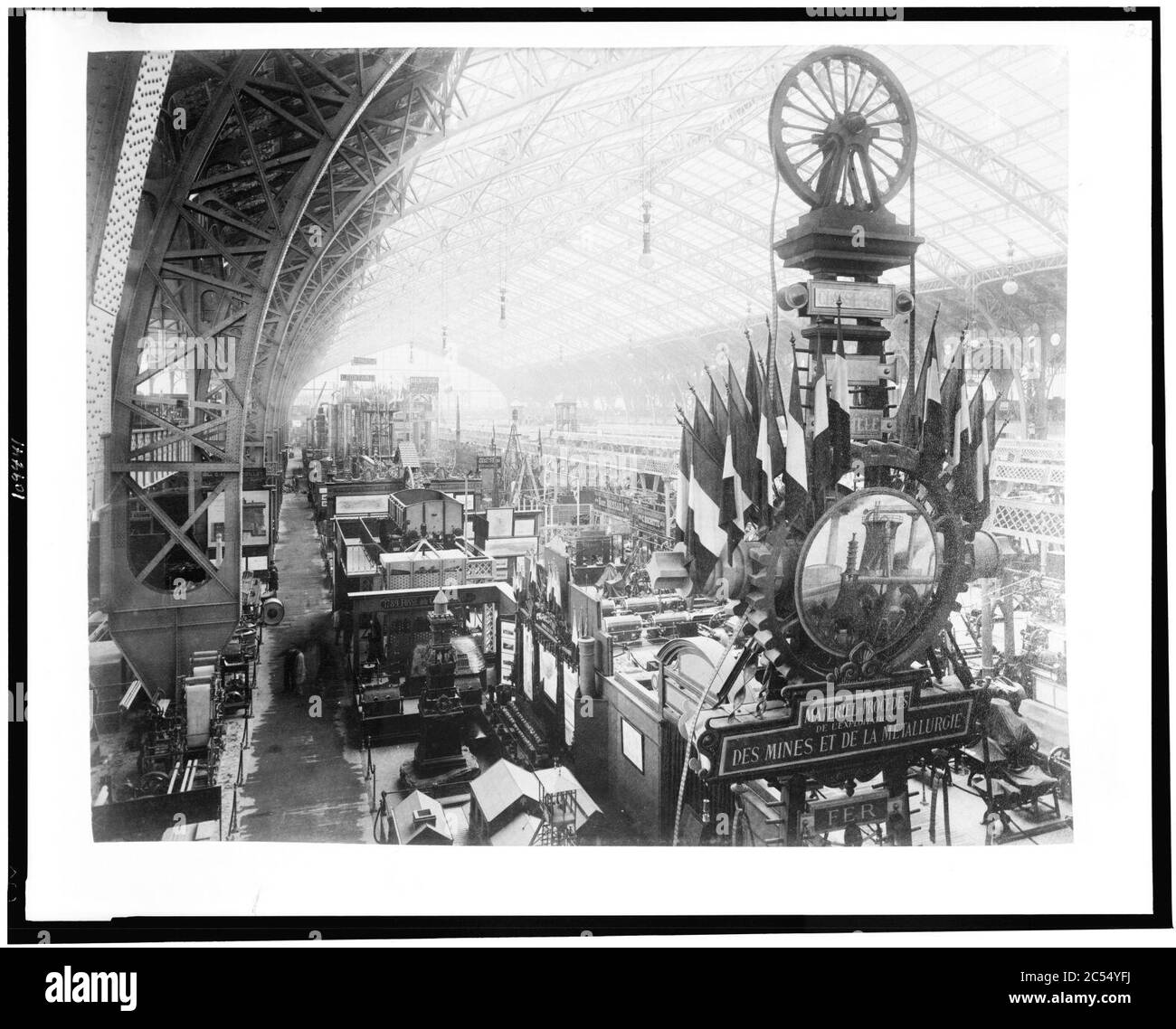 Interior of Gallery of Machines, showing machinery, Paris Exposition ...