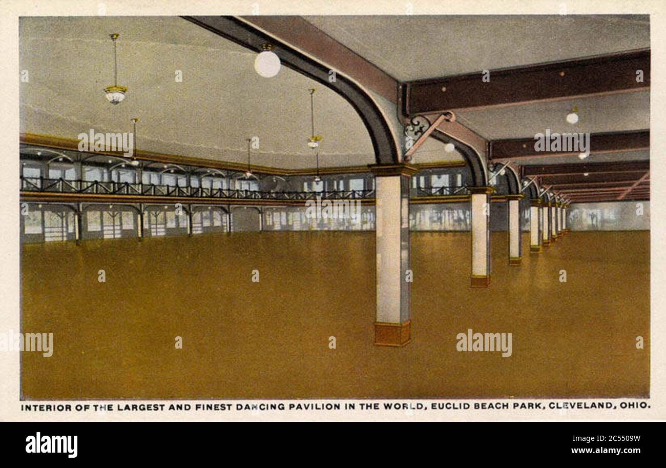 Interior of the Finest Dancing Pavilion in the World, Euclid Beach Park ...