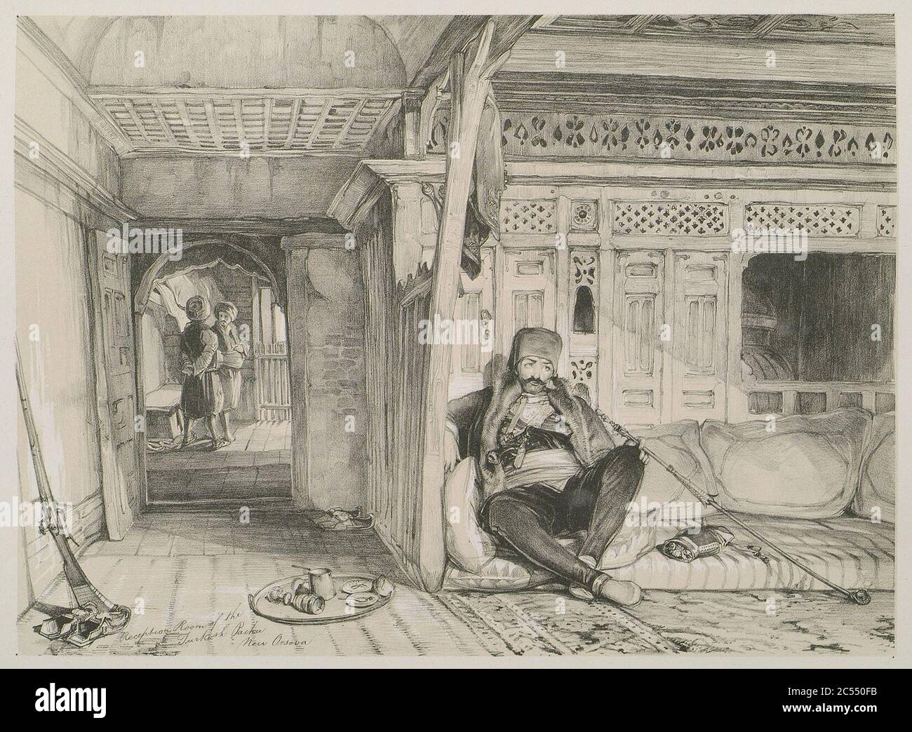 Interior of the residence of the Pasha, New Orsova - Lewis John F ...