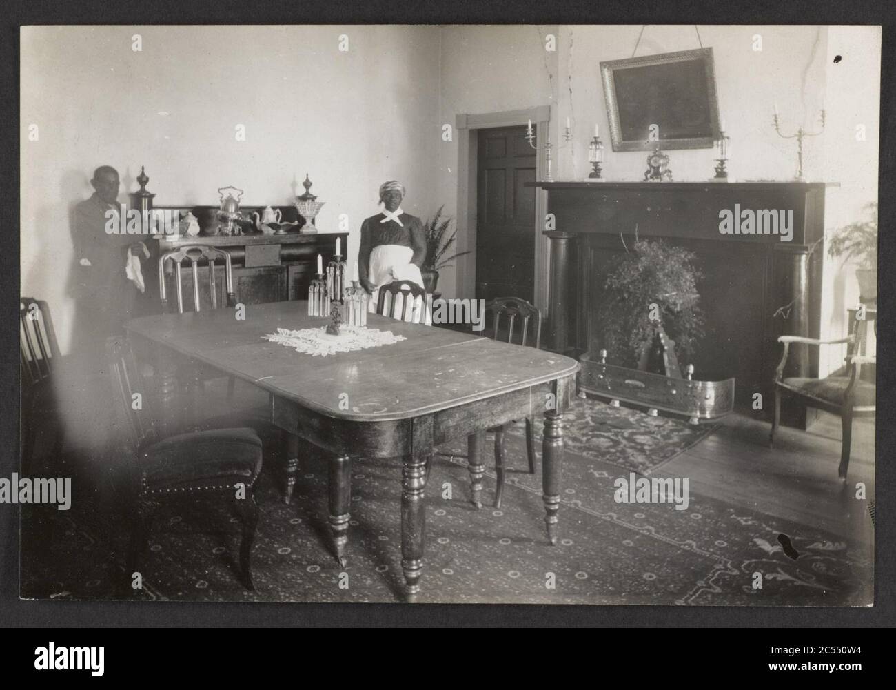 Interior view of Bulloch Hall dining room, scene of marriage of ...
