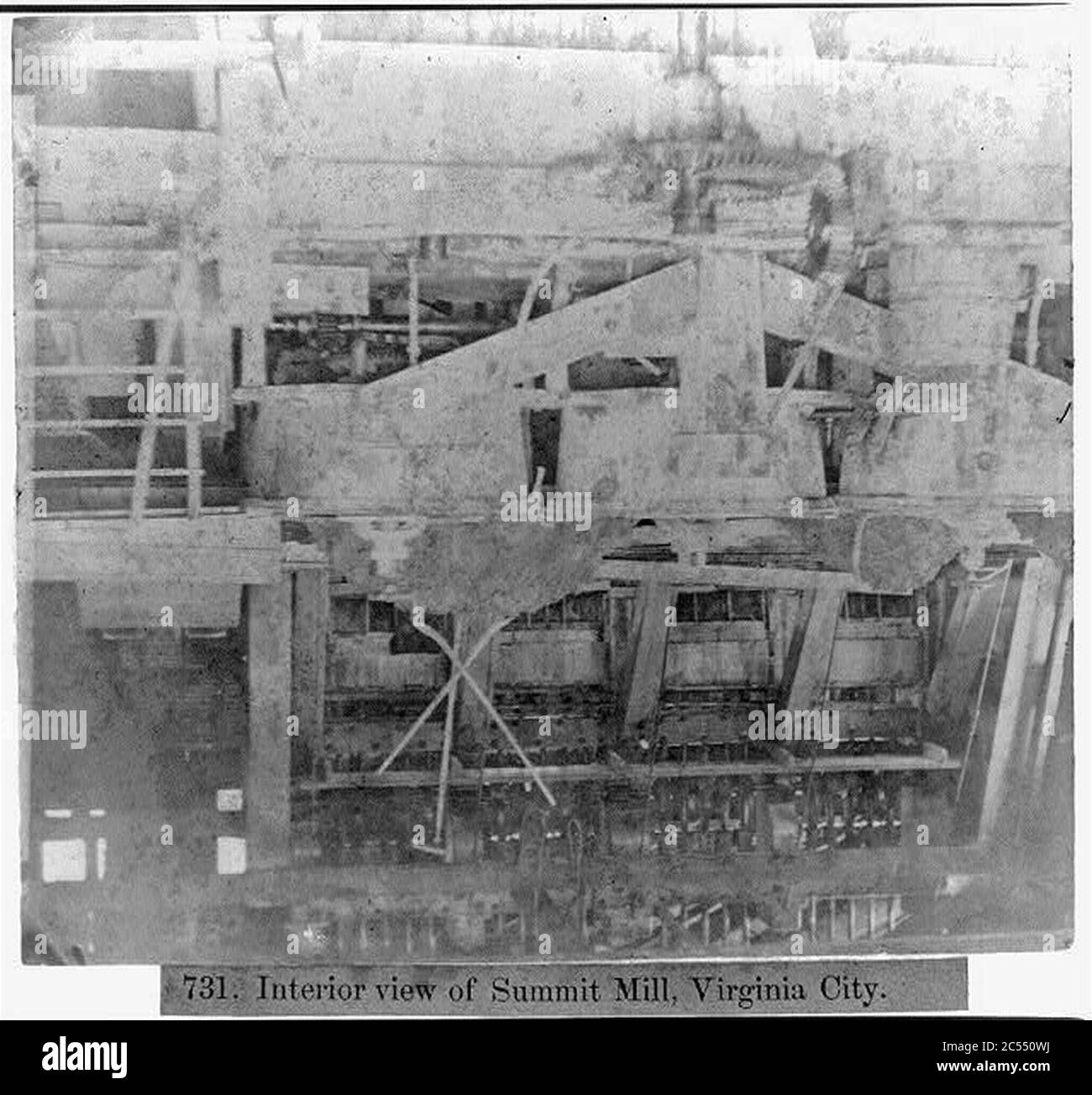 Interior view of Summit Mill Virginia City Stock Photo - Alamy