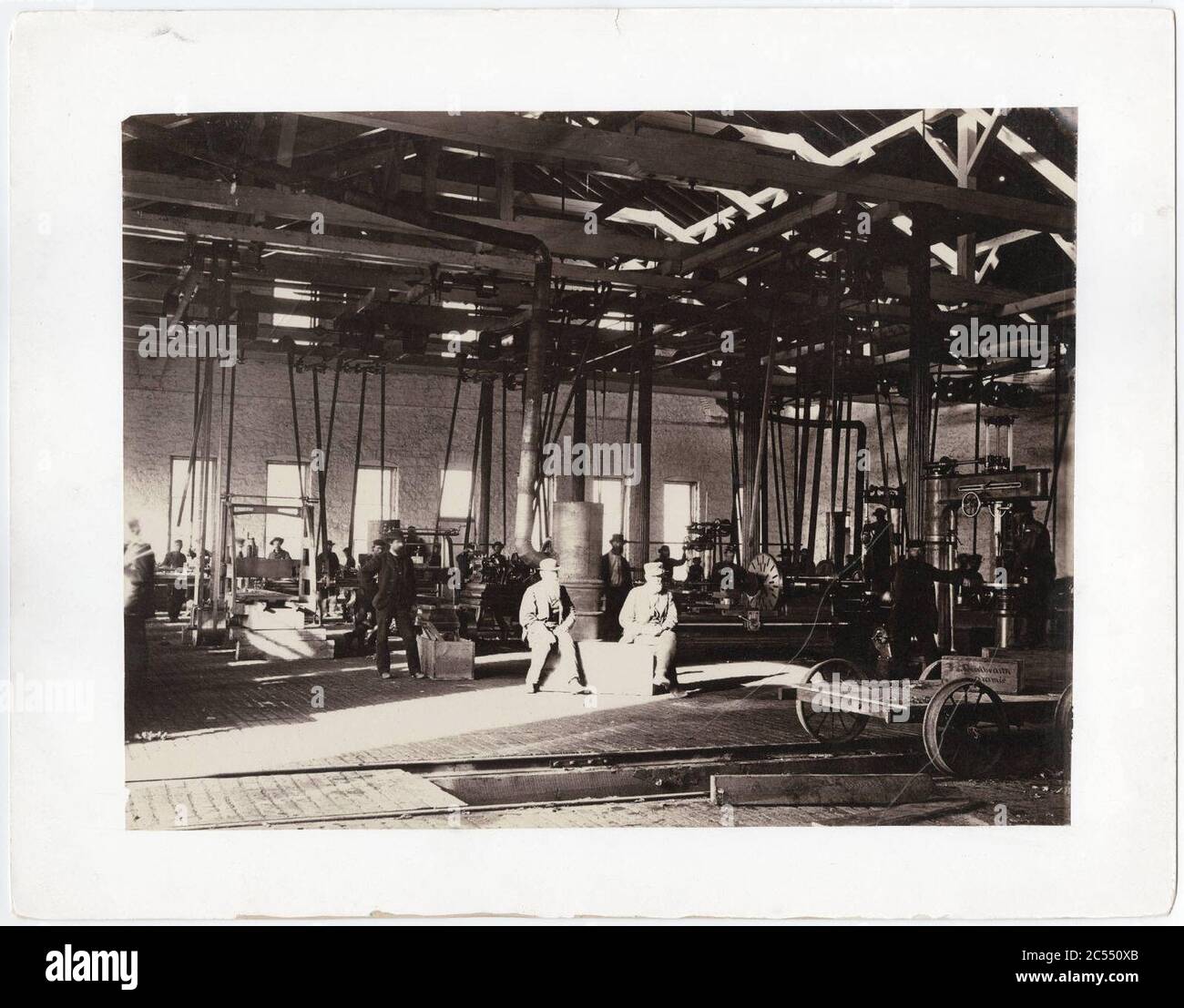 Interior view of machine shops Laramie by Andrew J Russell Stock Photo ...