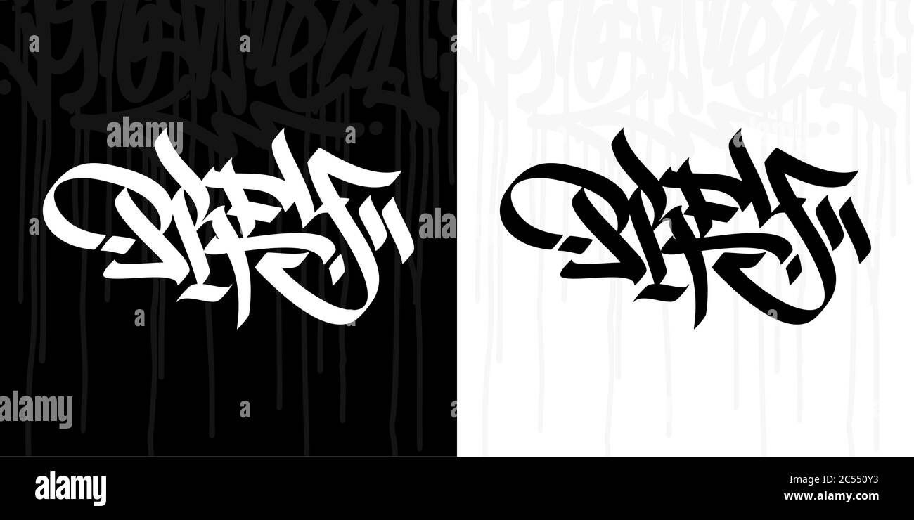Abstract Hip Hop Hand Written Graffiti Style Word Prey Vector ...