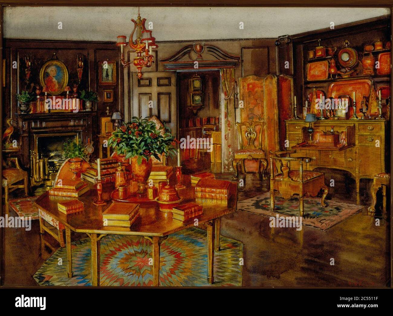 Interior view of the Octagon Room at Beauport, Sleeper-McCann House ...