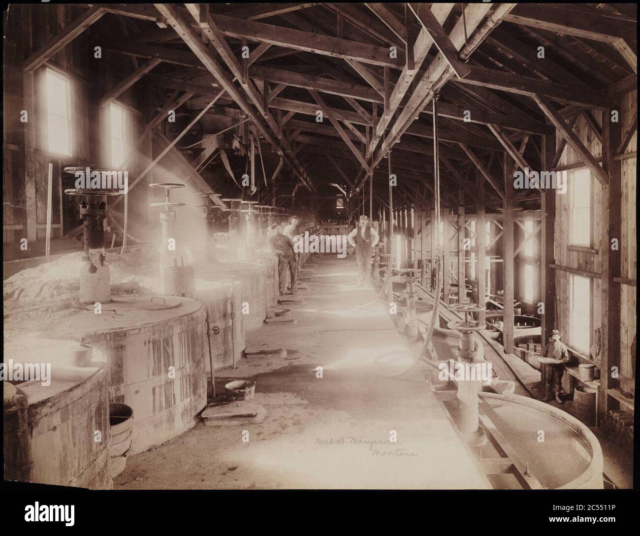 Interior view of the mill at Marysville Montana by Carleton E Watkins ...