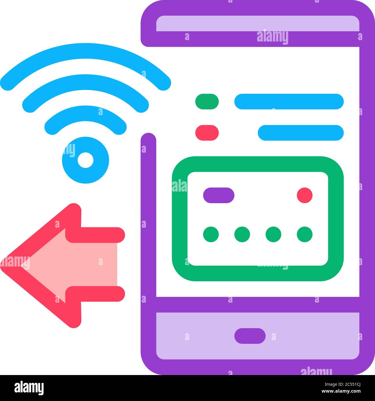 pay pass smartphone app icon vector outline illustration Stock Vector ...