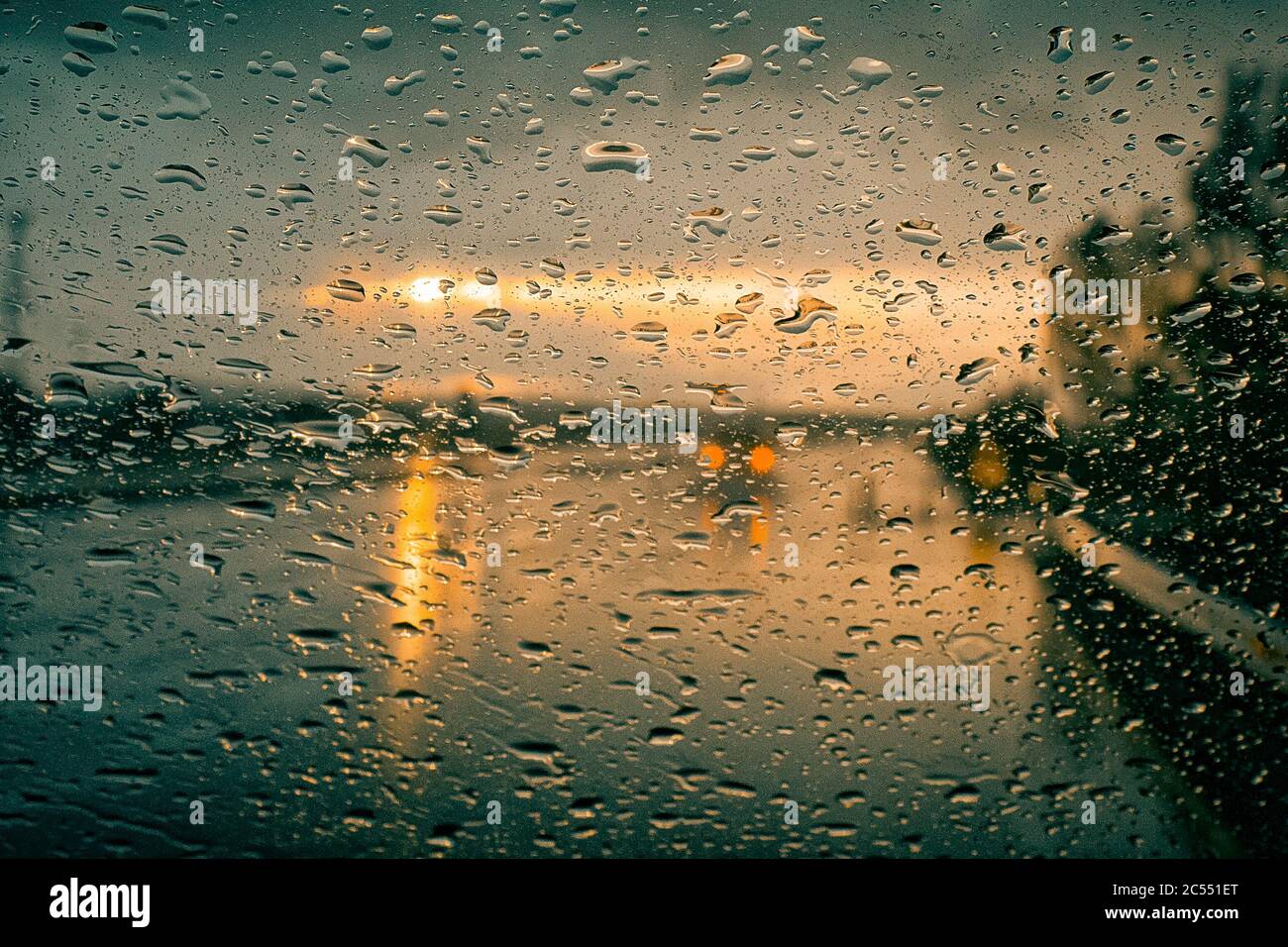 Raindrops On Window Lights