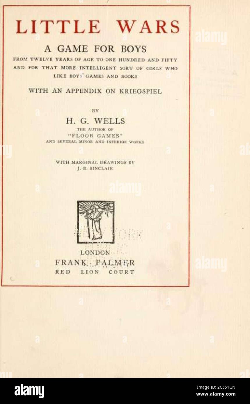 Internal cover of Little Wars by Wells Stock Photo - Alamy