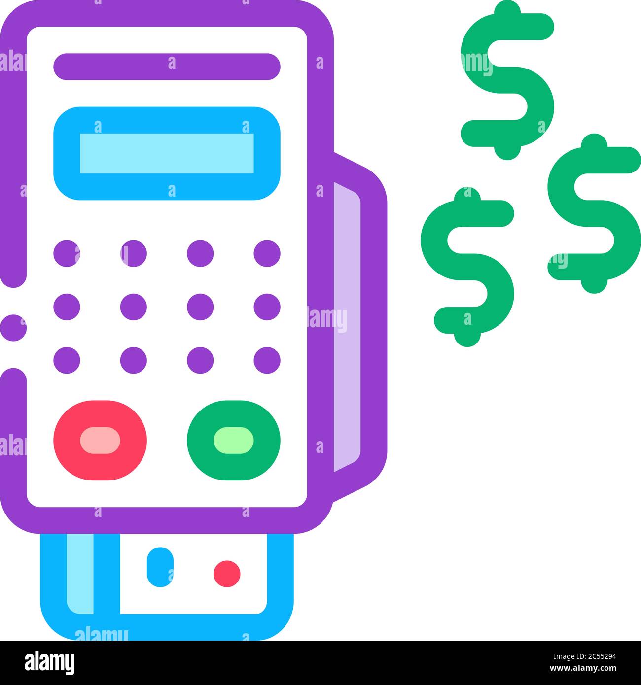 pos terminal payment icon vector outline illustration Stock Vector ...