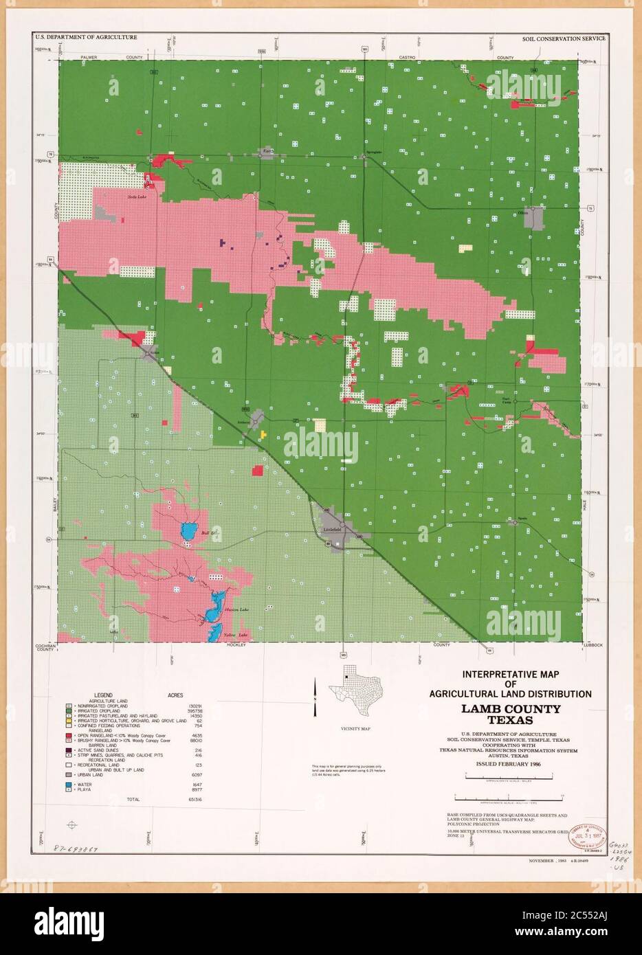 Interpretative map of agricultural land distribution. Lamb County ...