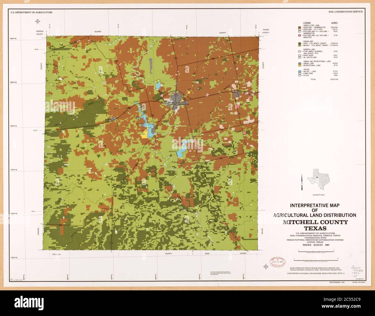 Interpretative map of agricultural land distribution. Mitchell County ...