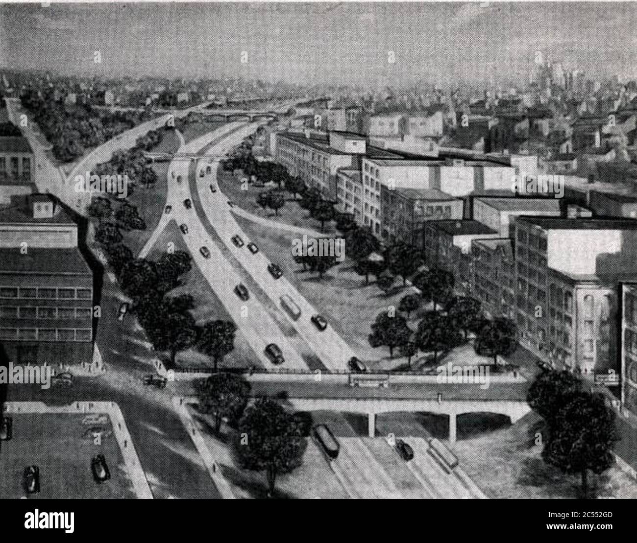 Interstate highway future rendering Stock Photo - Alamy