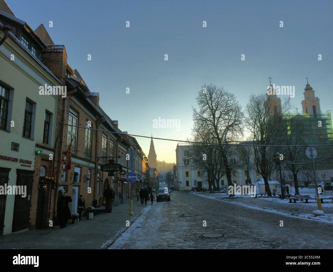 Downtown Kaunas on a very cold winter day Stock Photo - Alamy