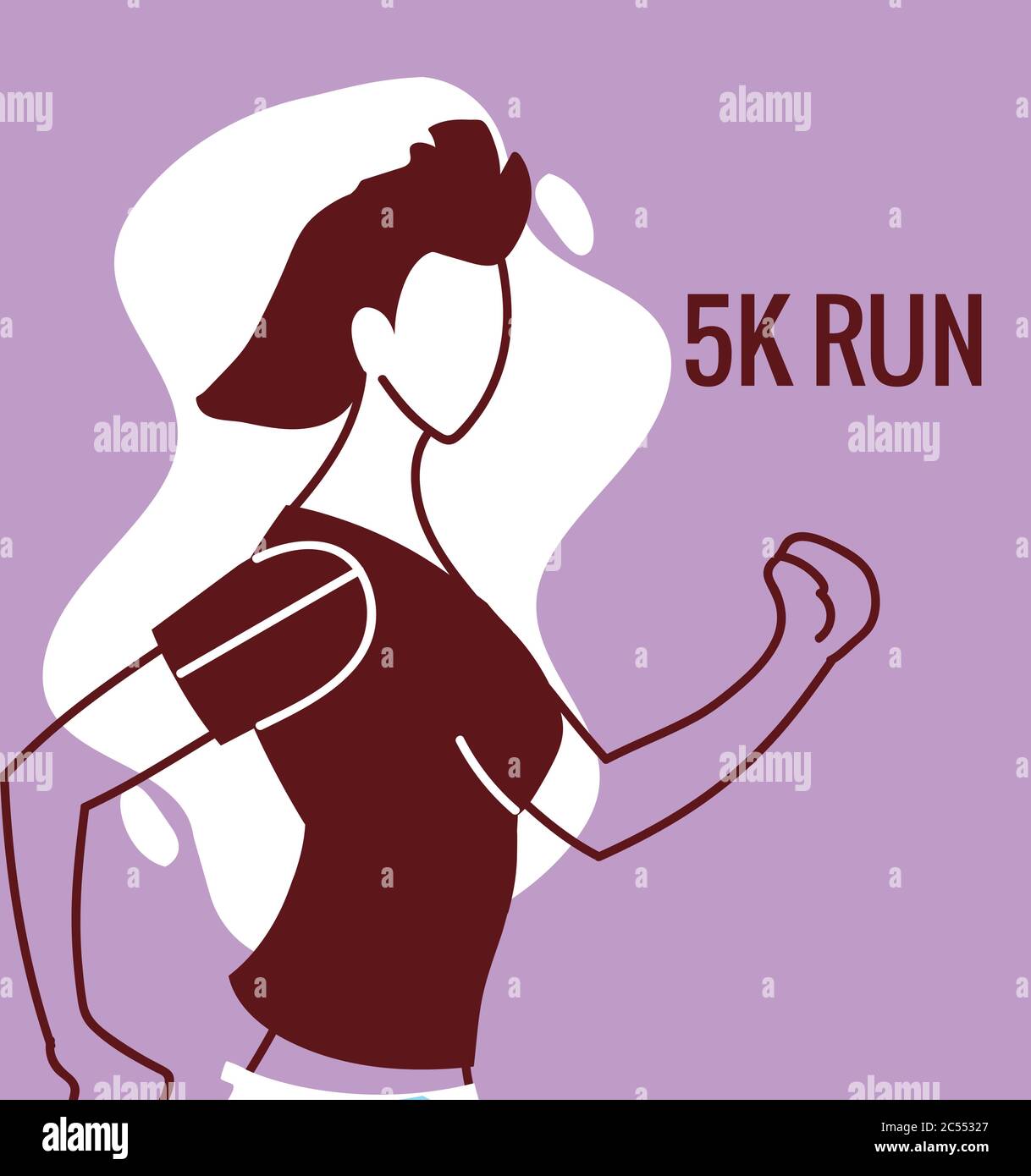 woman avatar running and 5k run vector design design, Marathon athlete ...